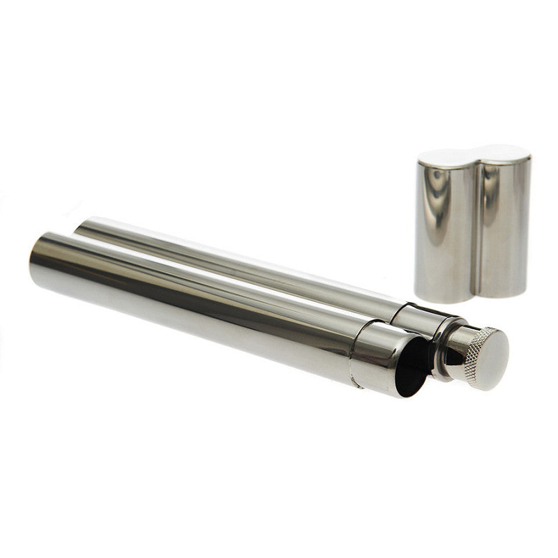 Zakfles sigaar koker Zilver/Chrome – CampinOutdoor
