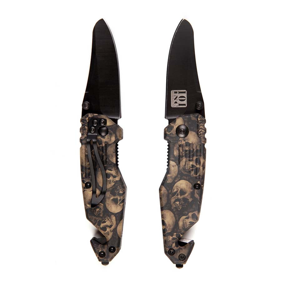 Mes Skull klein + clip 016941 - Zwart – CampinOutdoor